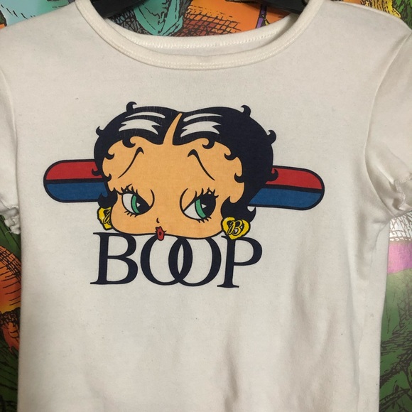 Betty Boop | Tops | Betty Boop White Crop Top | Poshmark